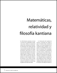 Matemáticas, relatividad y filosofía kantiana